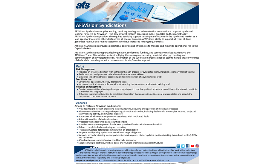 AFSVision Syndications: Innovative Solutions for Deal Management